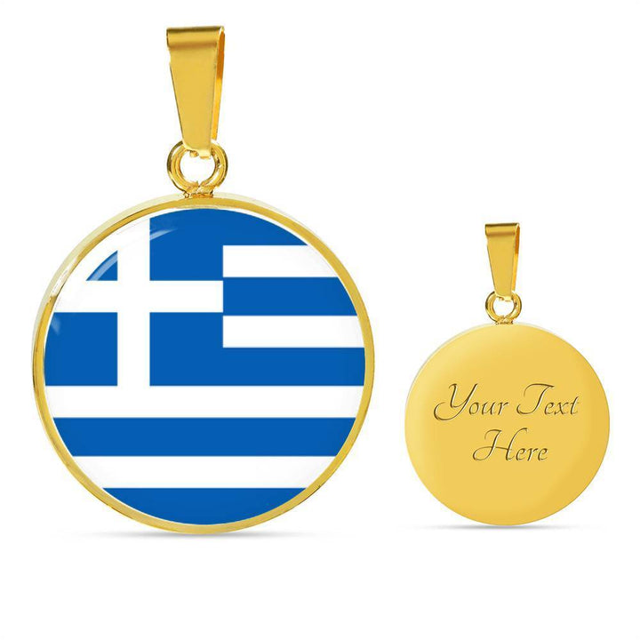 Greece Flag Necklace Stainless Steel or 18k Gold 18-22" - Express Your ...
